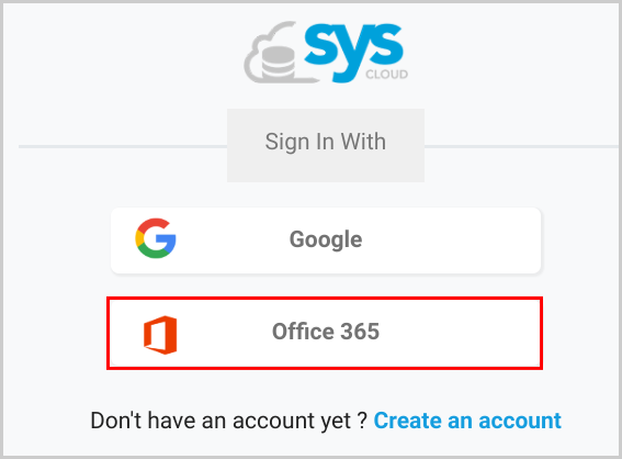 How do I log in to SysCloud Security and Backup Application?